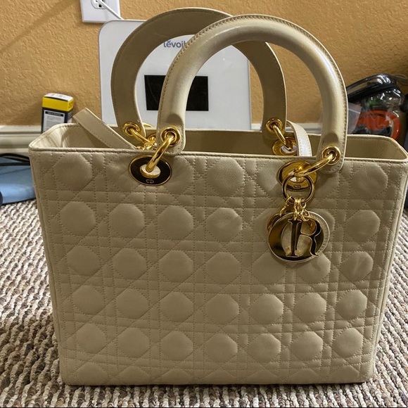 Dior | Bags | Lady Dior Large Bag Beigecamel | Poshmark